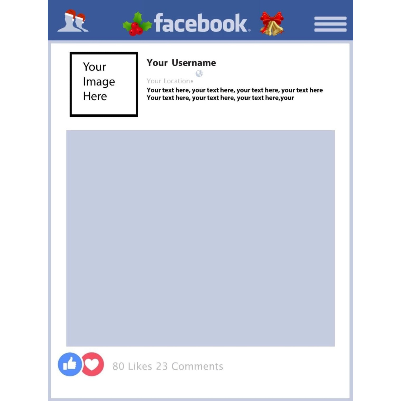 Xmas FaceBook Selfie Frame for your Christmas party
