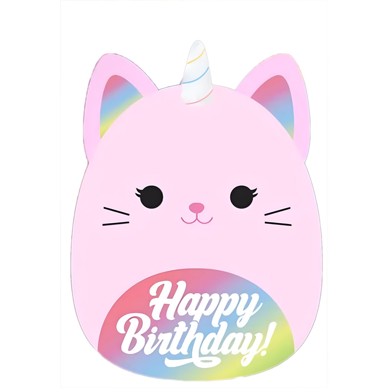 Squishmallow Pink Birthday Caticorn Cutout