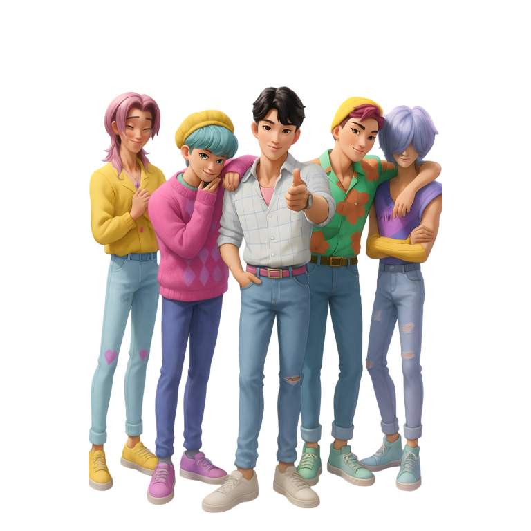 Saja Boys Kpop Demon Hunters Cardboard Cutout | Life-Size Standee